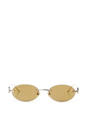 Valentino Garavani Vlogo Oval-frame Sunglasses - Gold