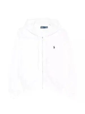 Polo Ralph Lauren Logo-embroidered Zip-up Hoodie - White
