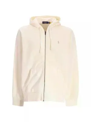 Polo Ralph Lauren Logo-embroidered Zip-up Hoodie - Neutrals