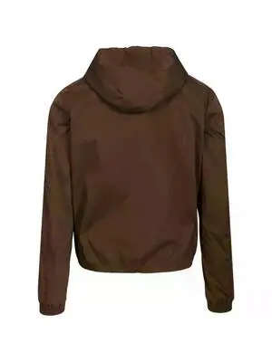 MOORER Hooded Zip-up Jacket - Brown