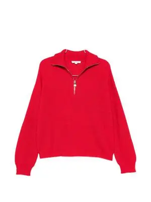 Malo Ribbed-knit Half-zip Sweater - Red