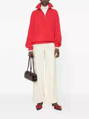 Malo Ribbed-knit Half-zip Sweater