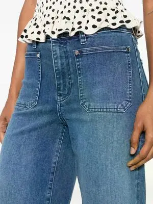 FRAME Le Slim Palazzo Crop Patch-pocket Jeans