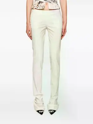 Blumarine Concealed-fastening Slim-fit Trousers - White