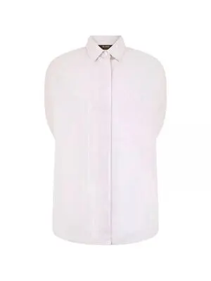 MOORER Vertical-stripe Short-sleeve Shirt - White