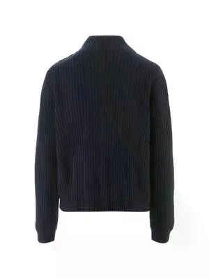 FERRAGAMO Ribbed Knit Gancini Plaque Sweater