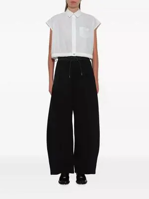 Sacai Drawstring-hem Poplin Shirt - White