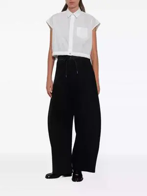 Sacai Drawstring-hem Poplin Shirt