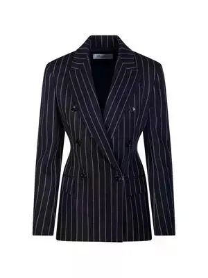 Max Mara Pinstripe Double-breasted Blazer - Blue