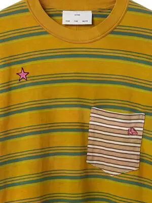 SONG FOR THE MUTE Striped Star-patch T-shirt