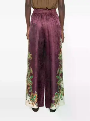 ALEMAIS Alemas Ruthie Paisley-print Palazzo Pants - Purple