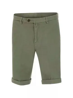 BRIGLIA 1949 Honeycomb-texture Turn-up Shorts - Green