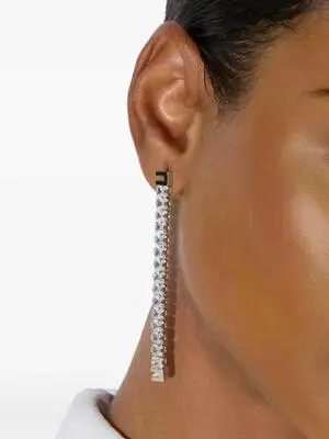 Elisabetta Franchi Earrings With Rhinestones - Silver