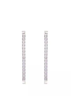 Elisabetta Franchi Rhinestone Drop Earrings - Silver