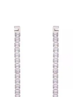 Elisabetta Franchi Rhinestone Drop Earrings - Silver