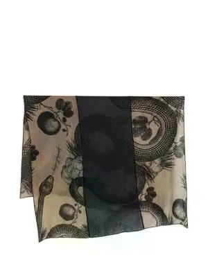 FRIENDLY HUNTING Snake-print Patchwork Scarf - Neutrals