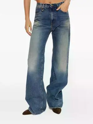 R13 Faded Wide-leg Jeans