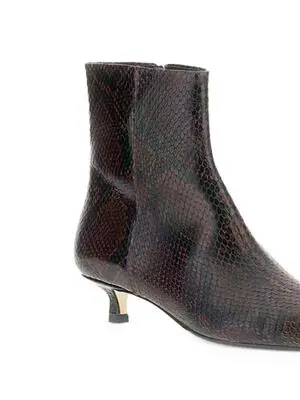 AeydĒ Sofie Snake-print Pointed-toe Ankle Boots