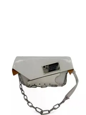 MAISON MARGIELA Snatched Patent Leather Shoulder Bag - White