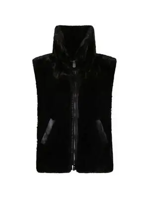 Pinko Faux-fur High-neck Gilet
