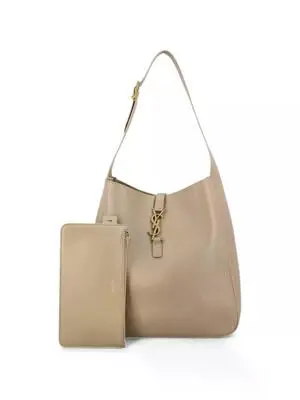 Saint Laurent Large Le 5 À 7 Leather Shoulder Bag - Neutrals