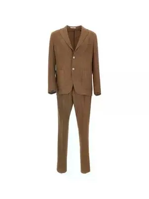Eleventy Single-breasted Patch-pocket Suit - Brown