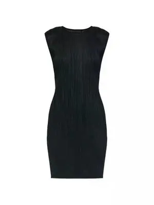Issey Miyake Pleated Sleeveless Mini Dress - Black