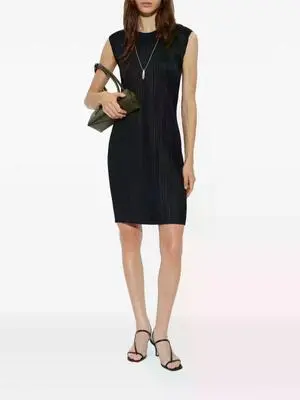 Issey Miyake Pleated Sleeveless Mini Dress