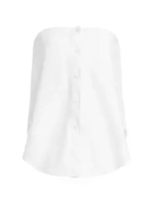 Brandon Maxwell Shea Strapless Poplin Top