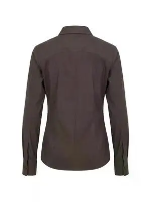 Brunello Cucinelli Long Sleeve Shirt With Tie Detail - Brown