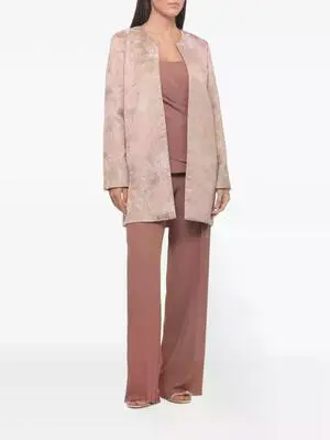 EMME Floral-embroidered Lurex-detail Coat