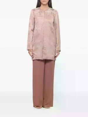 EMME Floral-embroidered Lurex-detail Coat