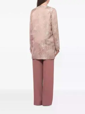 EMME Floral-embroidered Lurex-detail Coat