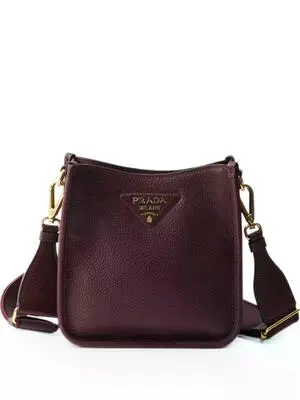 Prada Mini Leather Shoulder Bag - Red