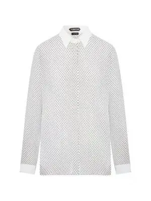 TOM FORD Geometric-print Silk Shirt - White