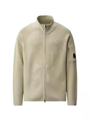 C.P. COMPANY Zip-up Lens Detail Sweater - Neutrals