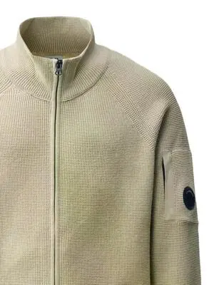 C.P. COMPANY Zip-up Lens Detail Sweater - Neutrals