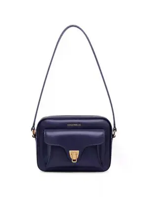 COCCINELLE Logo-print Leather Shoulder Bag - Blue