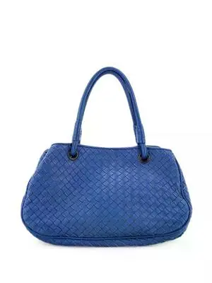 Bottega Veneta Open Shopping Intrecciato Nappa Small Tote Bag - Blue