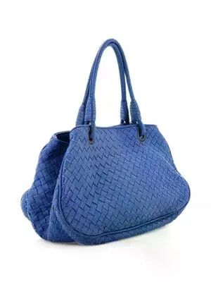 Bottega Veneta Open Shopping Intrecciato Nappa Small Tote Bag - Blue