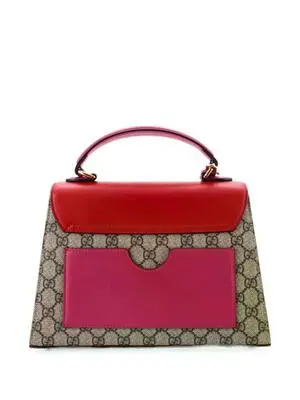 Gucci Padlock Top Handle Bag Gg Coated Canvas And Leather Small Satchel - Pink