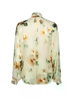 Zimmermann Carousel Burnout Floral-print Pussy-bow Blouse - Neutrals