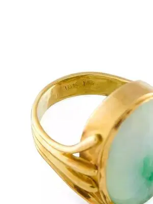 LB EXCLUSIVE 18k Yellow Oval Jade Statement Ring