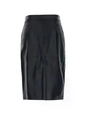 Max Mara Leather Midi Skirt