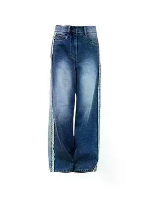 ÉPINGLER Lace-trim Wide-leg Jeans