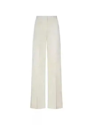 FORTE_FORTE Floral-jacquard Wide-leg Trousers - Neutrals