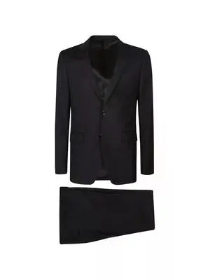 LARDINI Wool Single-breasted Suit - Black