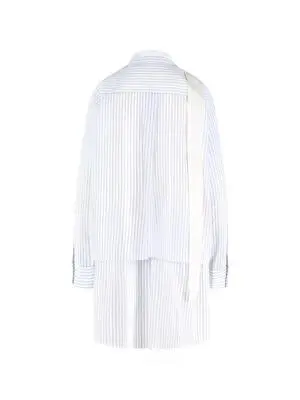 Sacai Striped Scarf-detail Mini Dress - White