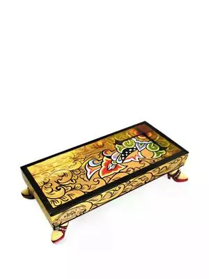 TOMS DRAG Tray S Patterned Footed Tray - Gold