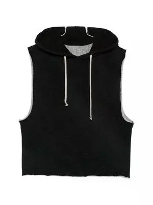 Rick Owens Sleeveless Drawstring-hood Hoodie - Black